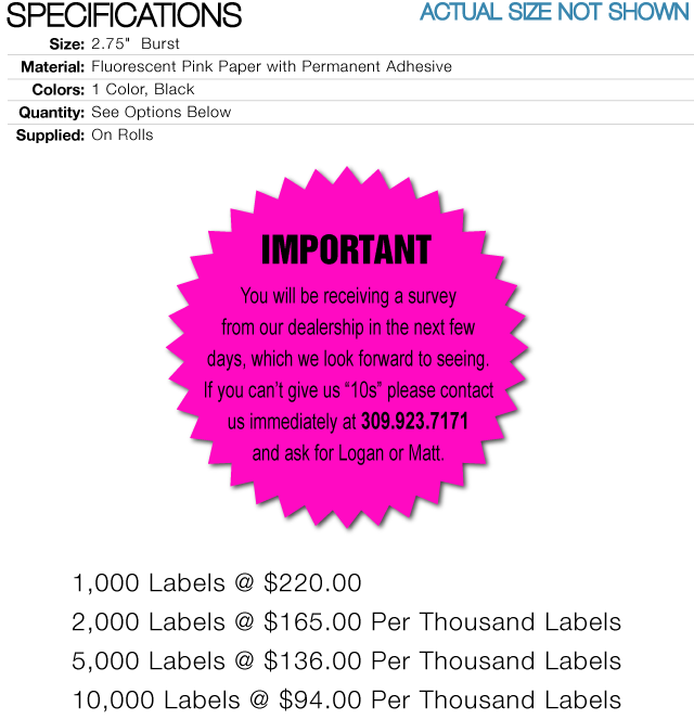 Custom Printed Labels for Job # 35755 by Sticker.com