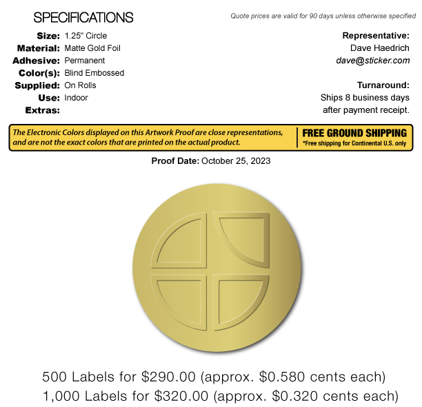 Custom Printed Labels for Job # 36052 by Sticker.com