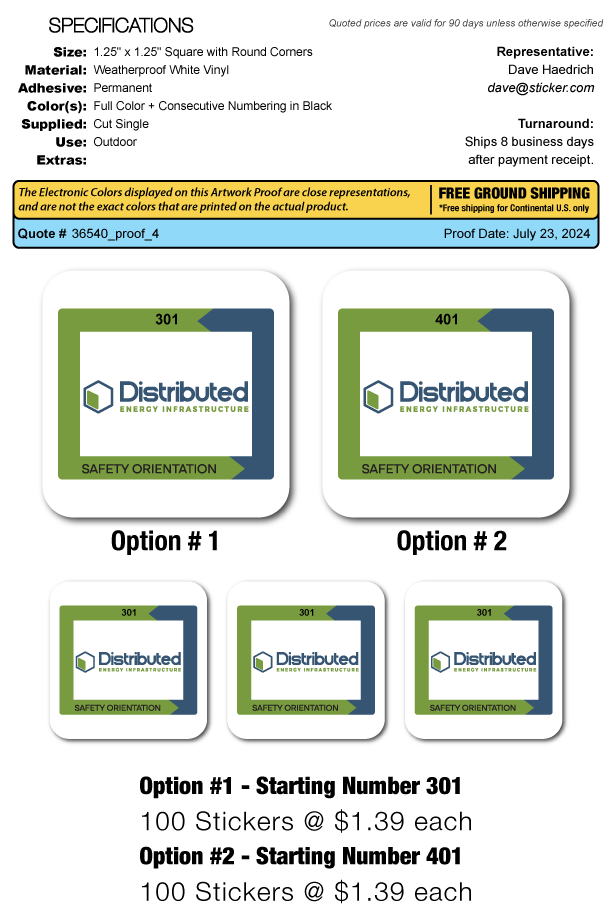 Custom Printed Labels for Job # 36540 by Sticker.com