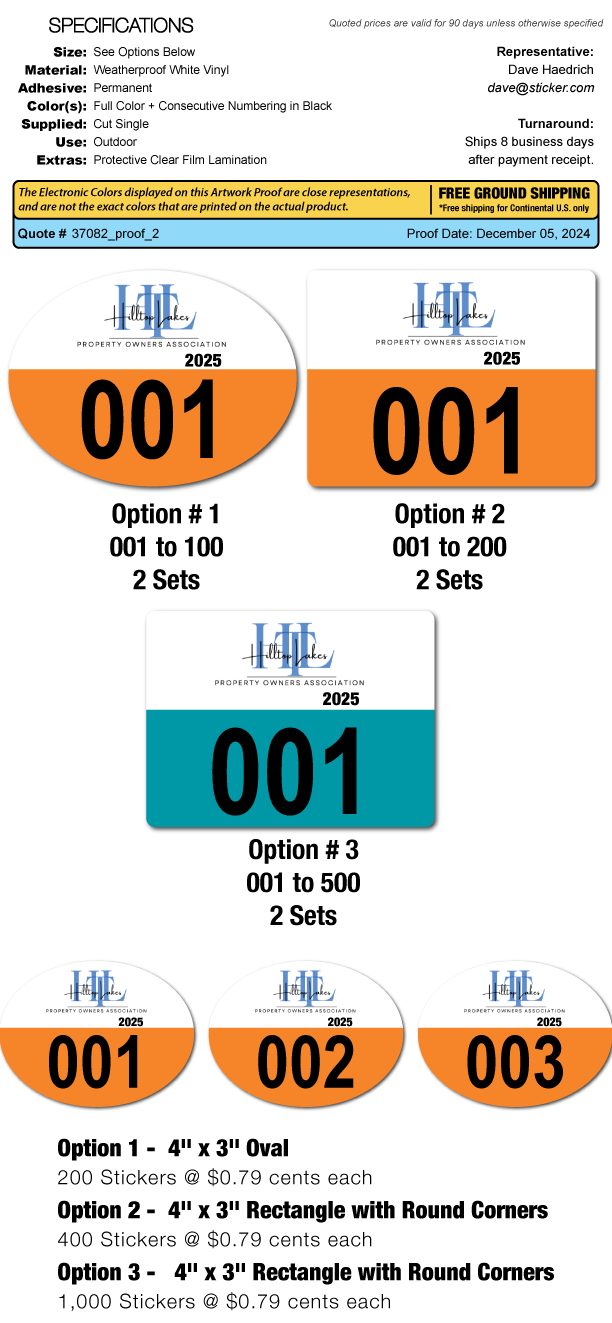 Custom Printed Labels for Job # 37082 by Sticker.com
